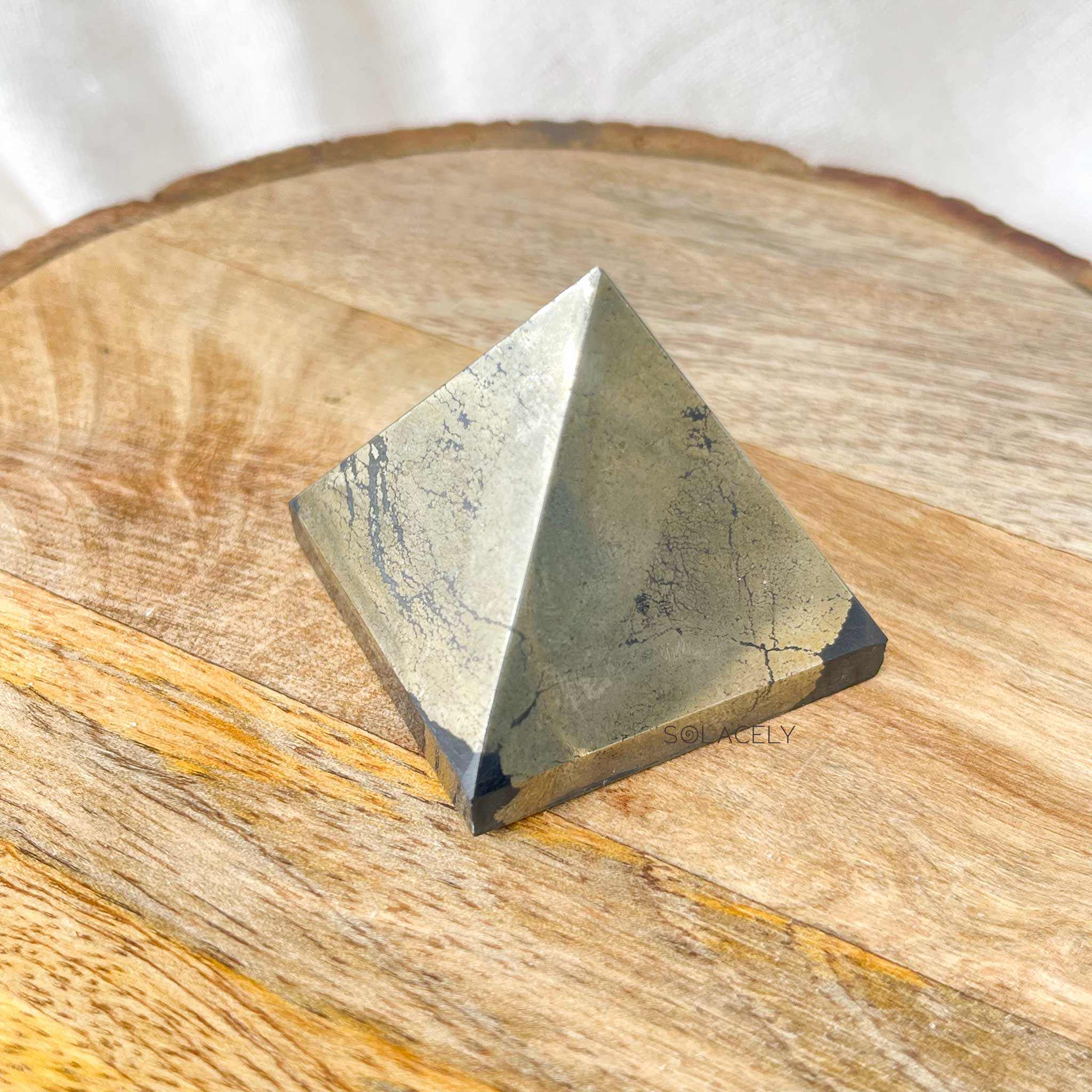 Pyrite Crystal Pyramid for Wealth & Protection – Solacely